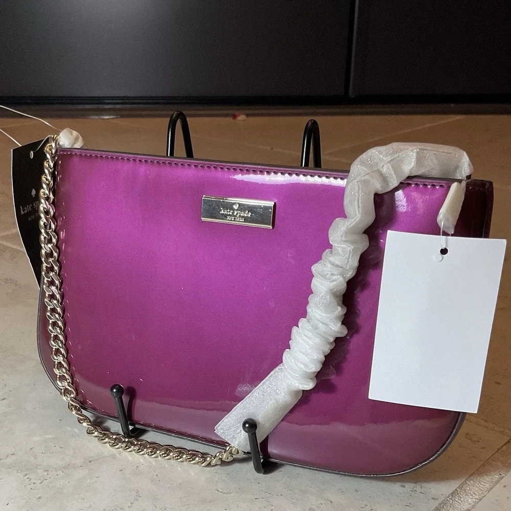 kate spade | Bags | Kate Spade Lilly Pochette Shiny Patent Dark ...